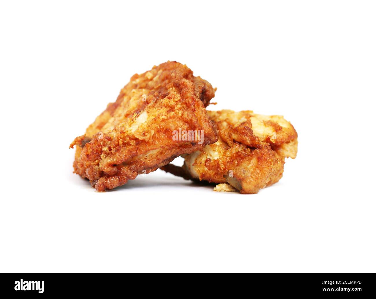 deep fried seasoned chicken that have been deep fried isolated on a ...