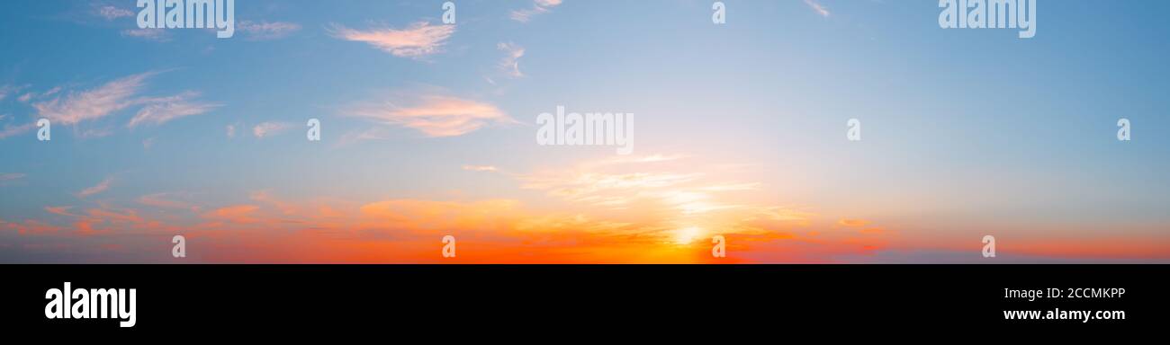 Panorama of morning sky with clouds Stock Photo - Alamy