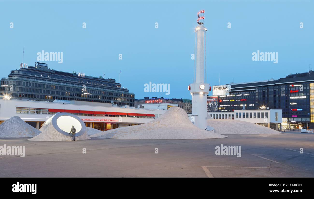 People at Amos Rex art museum in the center of Helsinki, Finland Stock ...