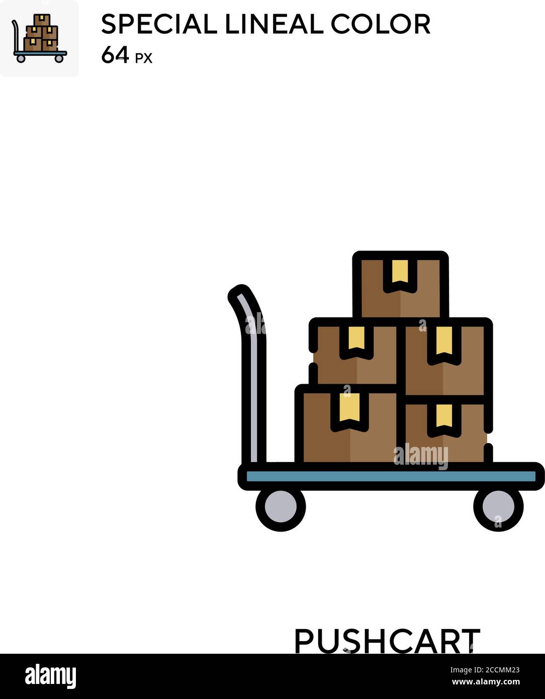 Pushcart Special lineal color icon. Illustration symbol design template ...