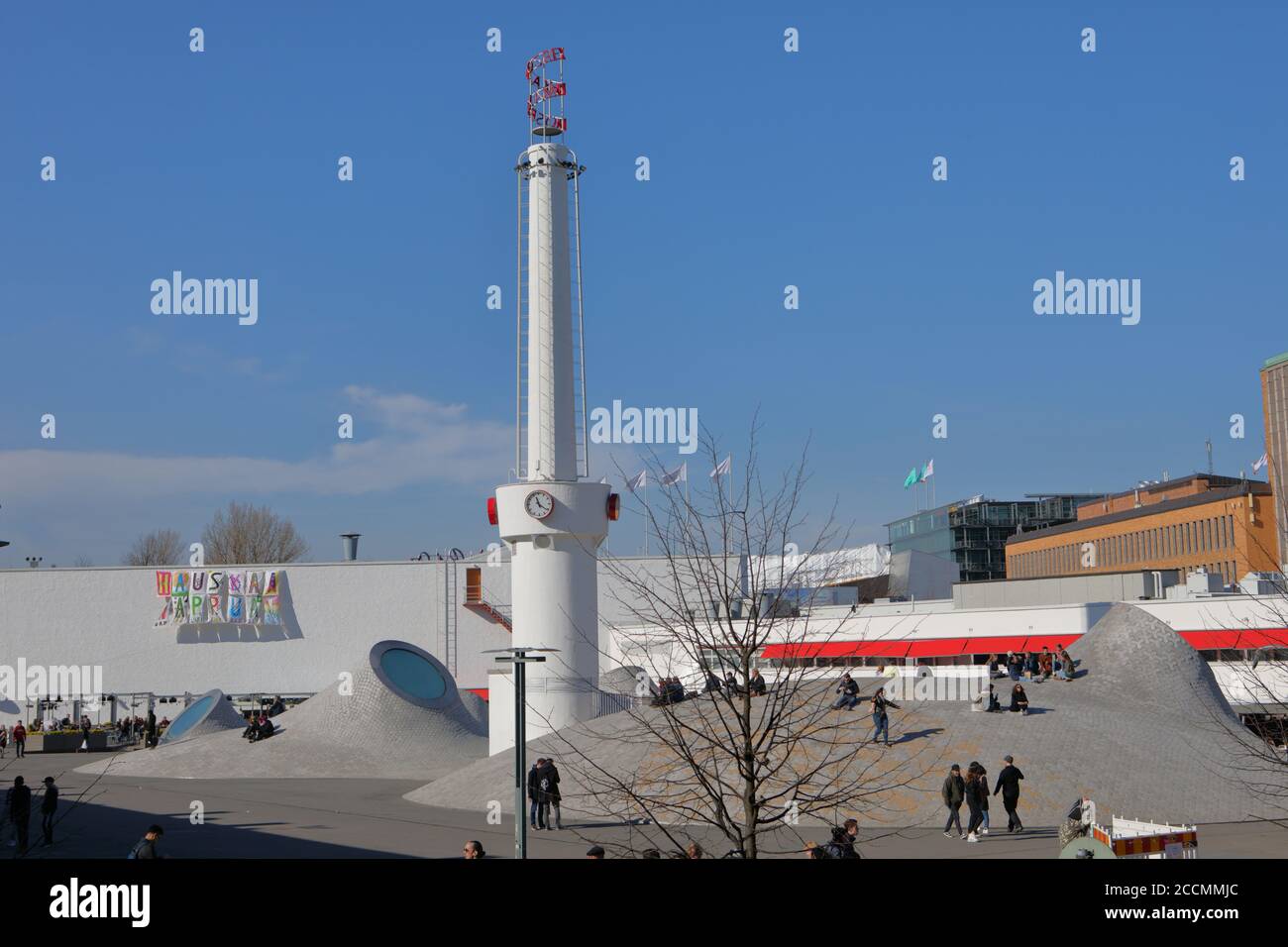People at Amos Rex art museum in the center of Helsinki, Finland Stock ...