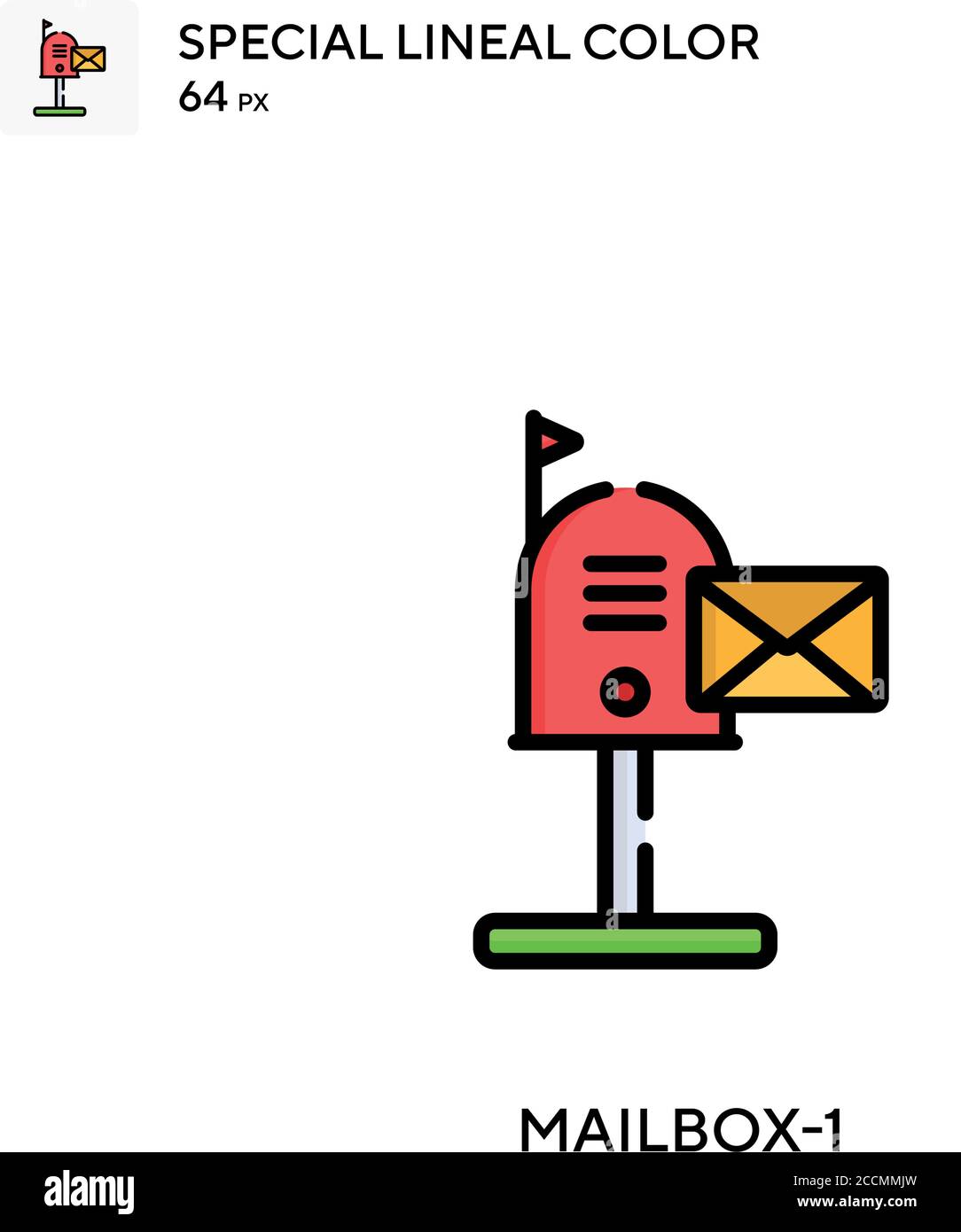 Mailbox-1 Special lineal color icon. Illustration symbol design ...