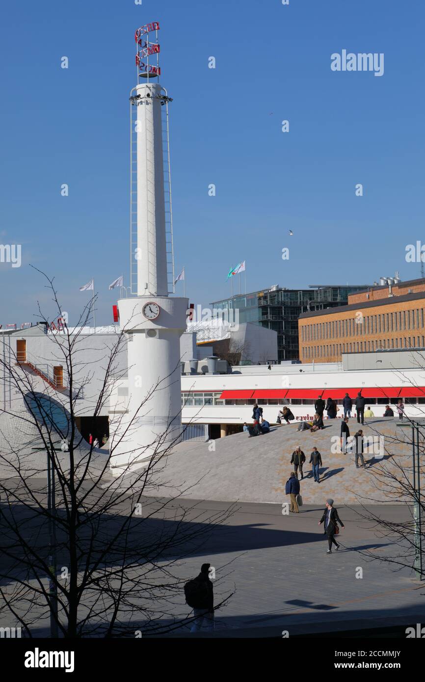 People at Amos Rex art museum in the center of Helsinki, Finland Stock ...