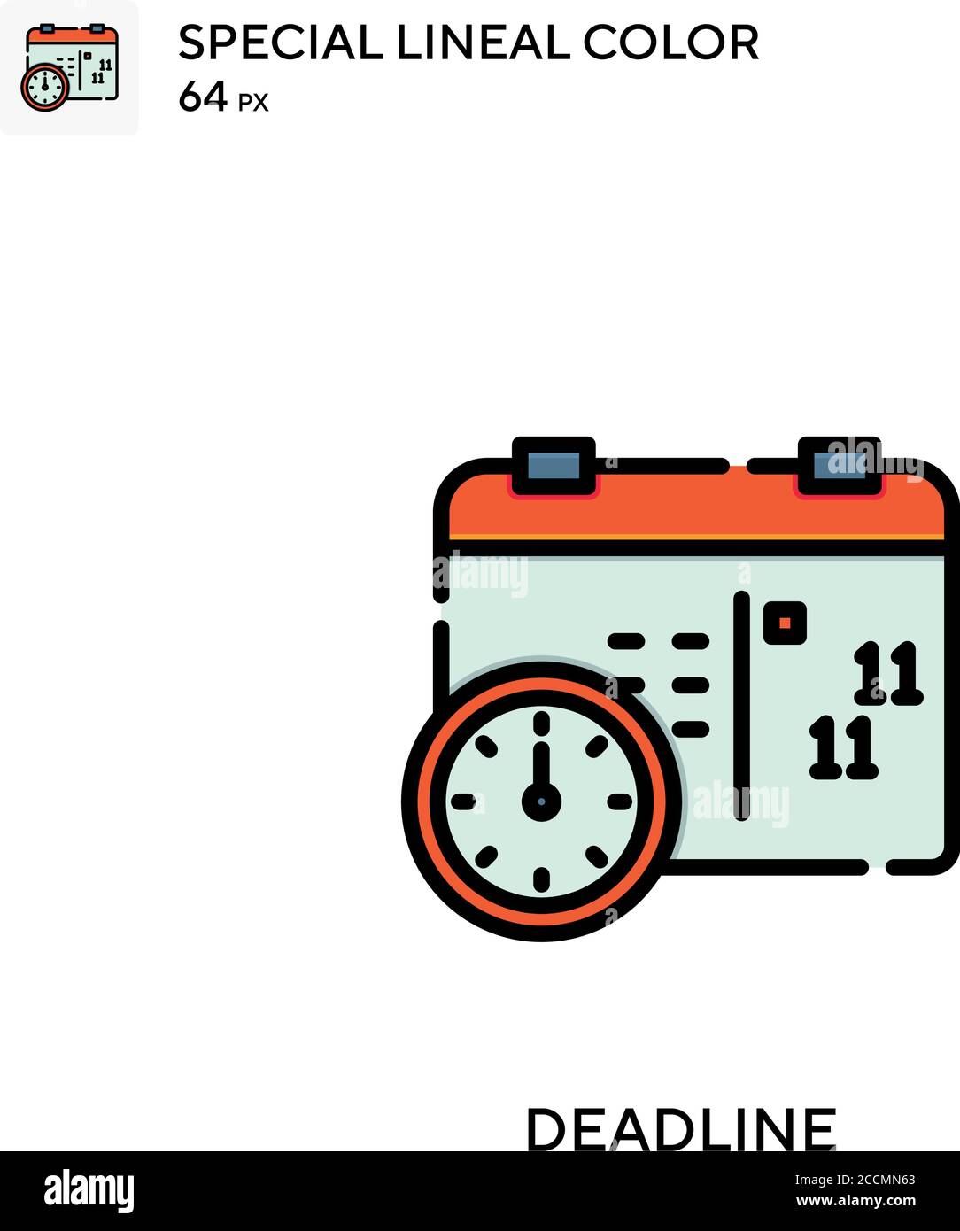 Deadline Special lineal color icon. Illustration symbol design template ...