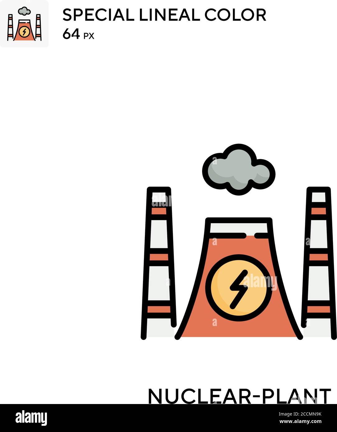 Nuclear-plant Special lineal color icon. Illustration symbol design ...