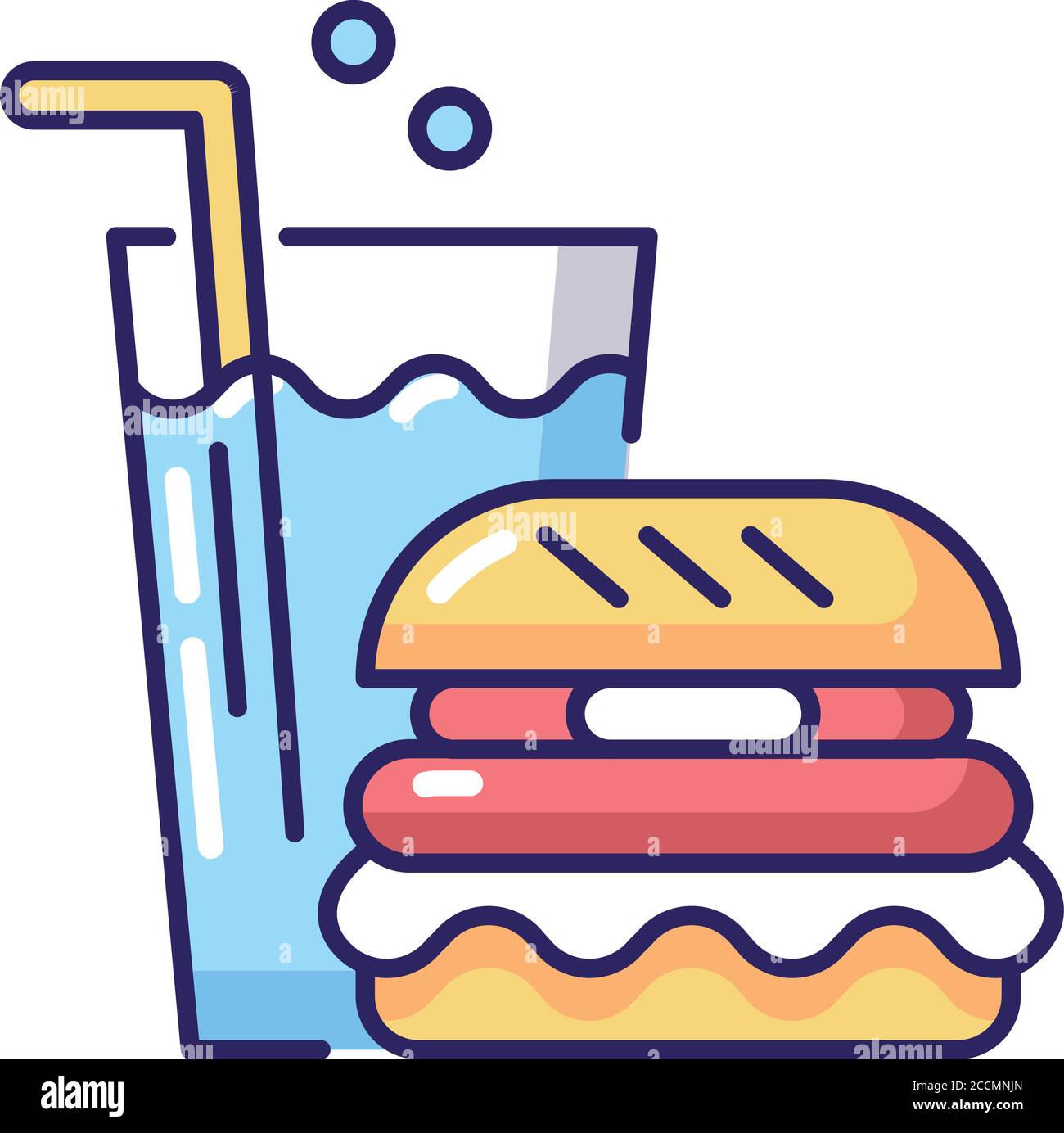 Fast food RGB color icon Stock Vector Image & Art - Alamy