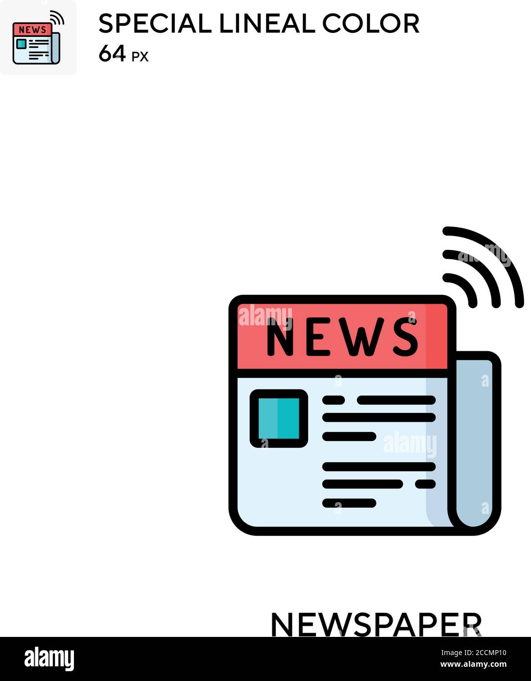 Newspaper Special lineal color icon. Illustration symbol design ...