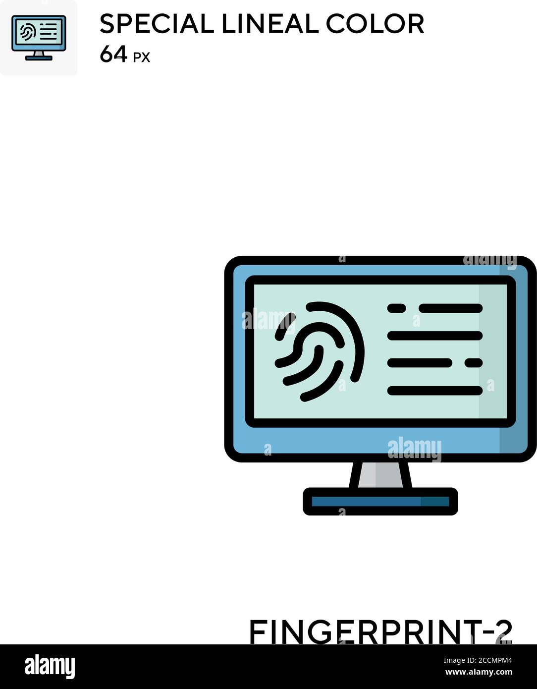 Fingerprint-2 Special lineal color icon. Illustration symbol design ...