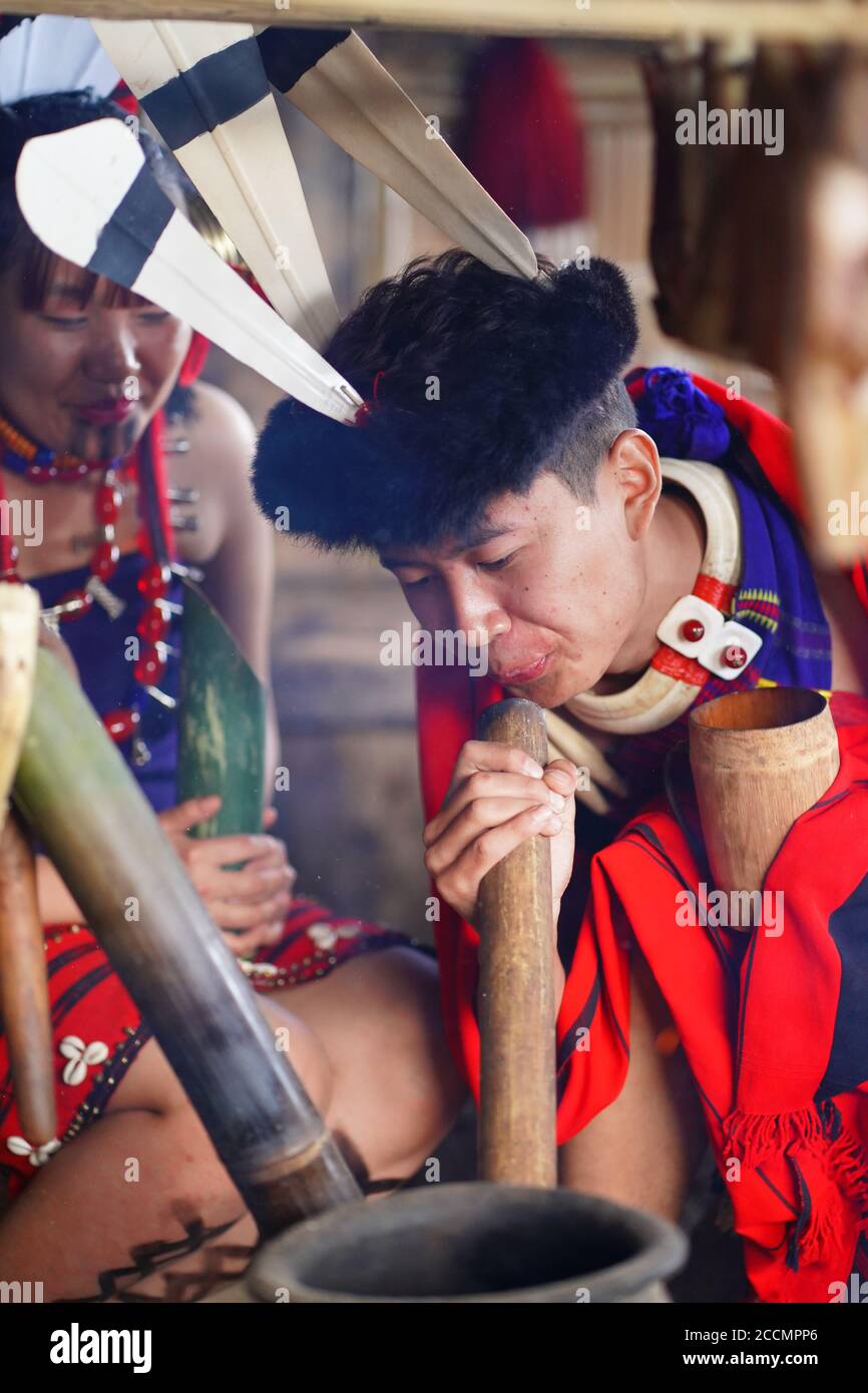 Naga tribes culture, heritage and traditions from Hornbill festival, Kisama, Nagaland, North ...