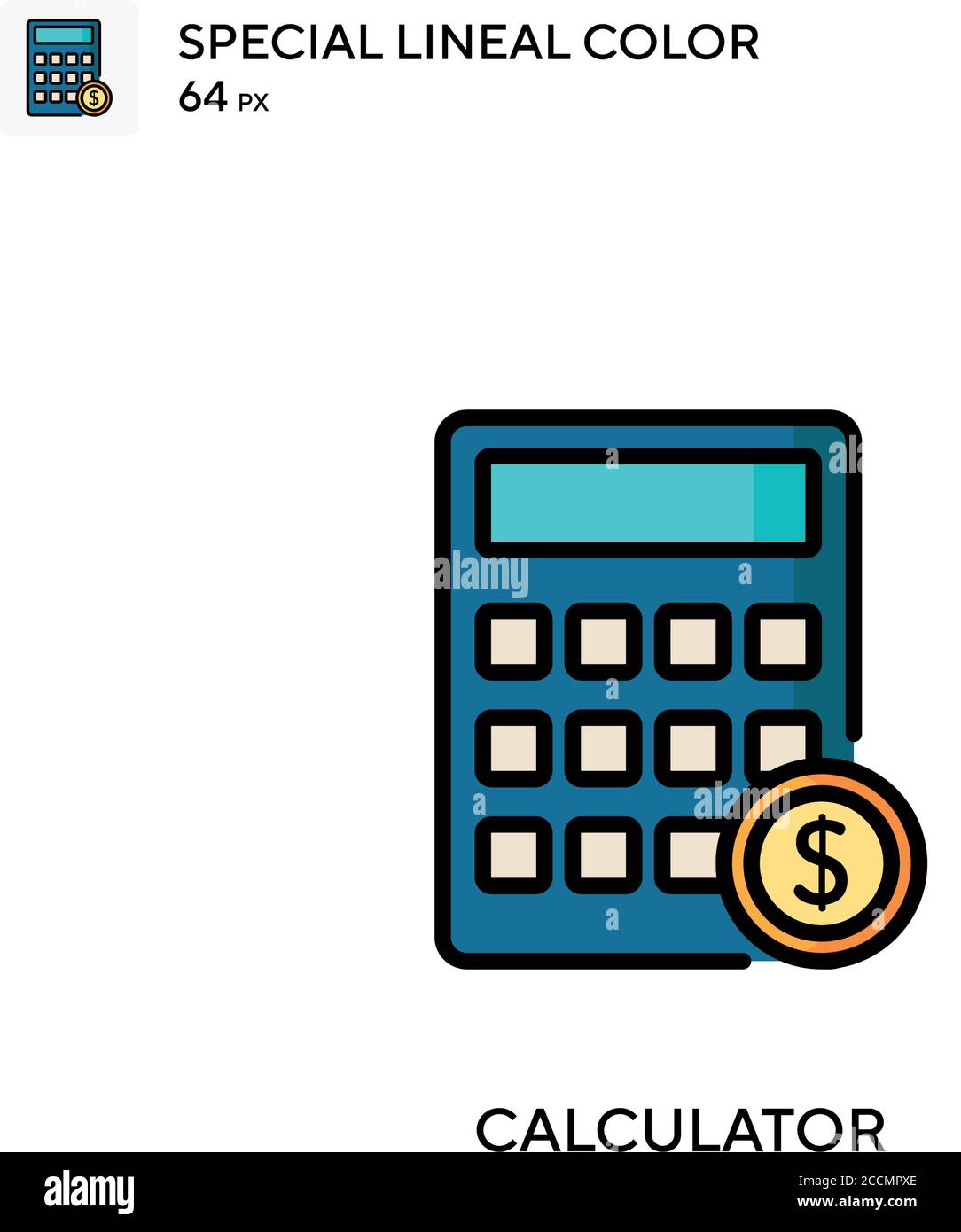 Calculator Special lineal color icon. Illustration symbol design ...