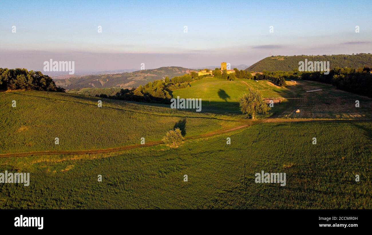 Aerial view of woods and trees in italian Appennini hills Stock Photo ...