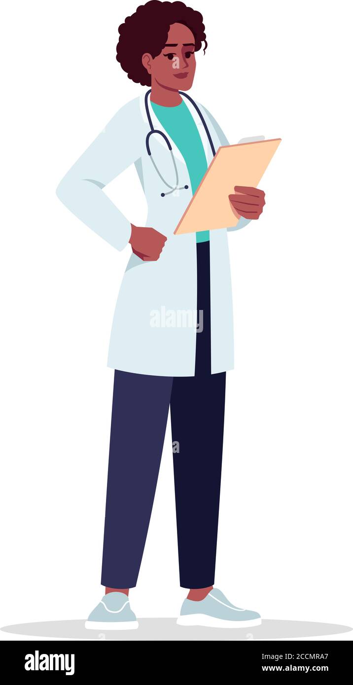General practitioner semi flat RGB color vector illustration Stock ...