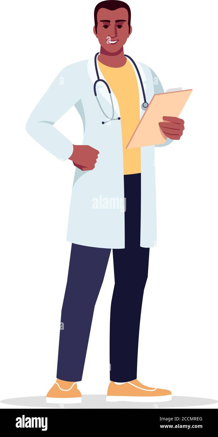 General practitioner semi flat RGB color vector illustration Stock ...