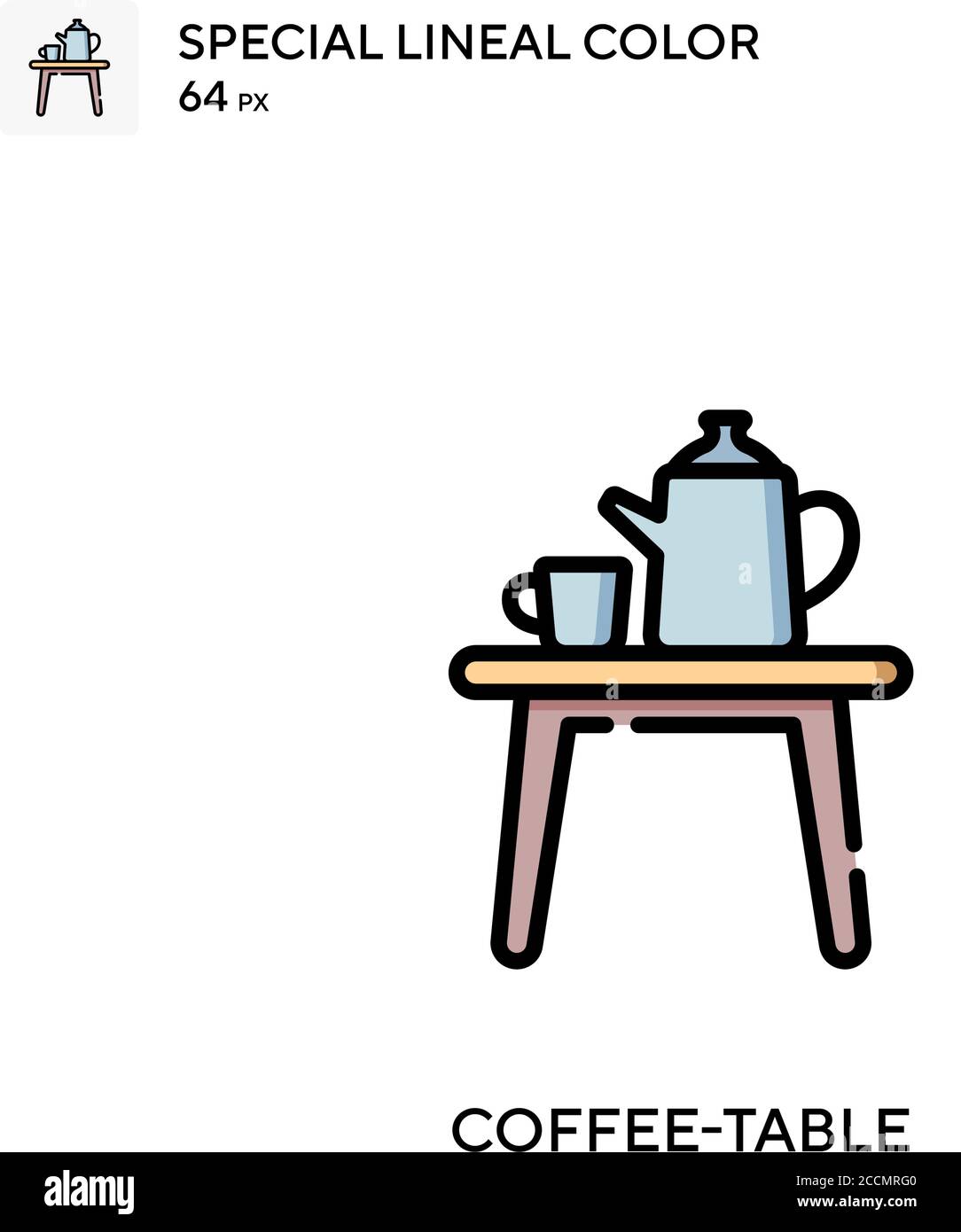 Coffee-table Special lineal color icon. Illustration symbol design ...