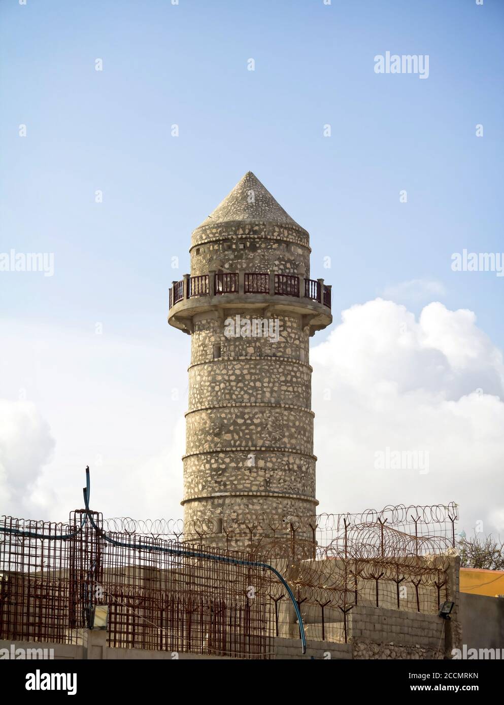 Minaret of renovated Abdiaziz Mosque in Mogadishu, Somalia Stock Photo ...