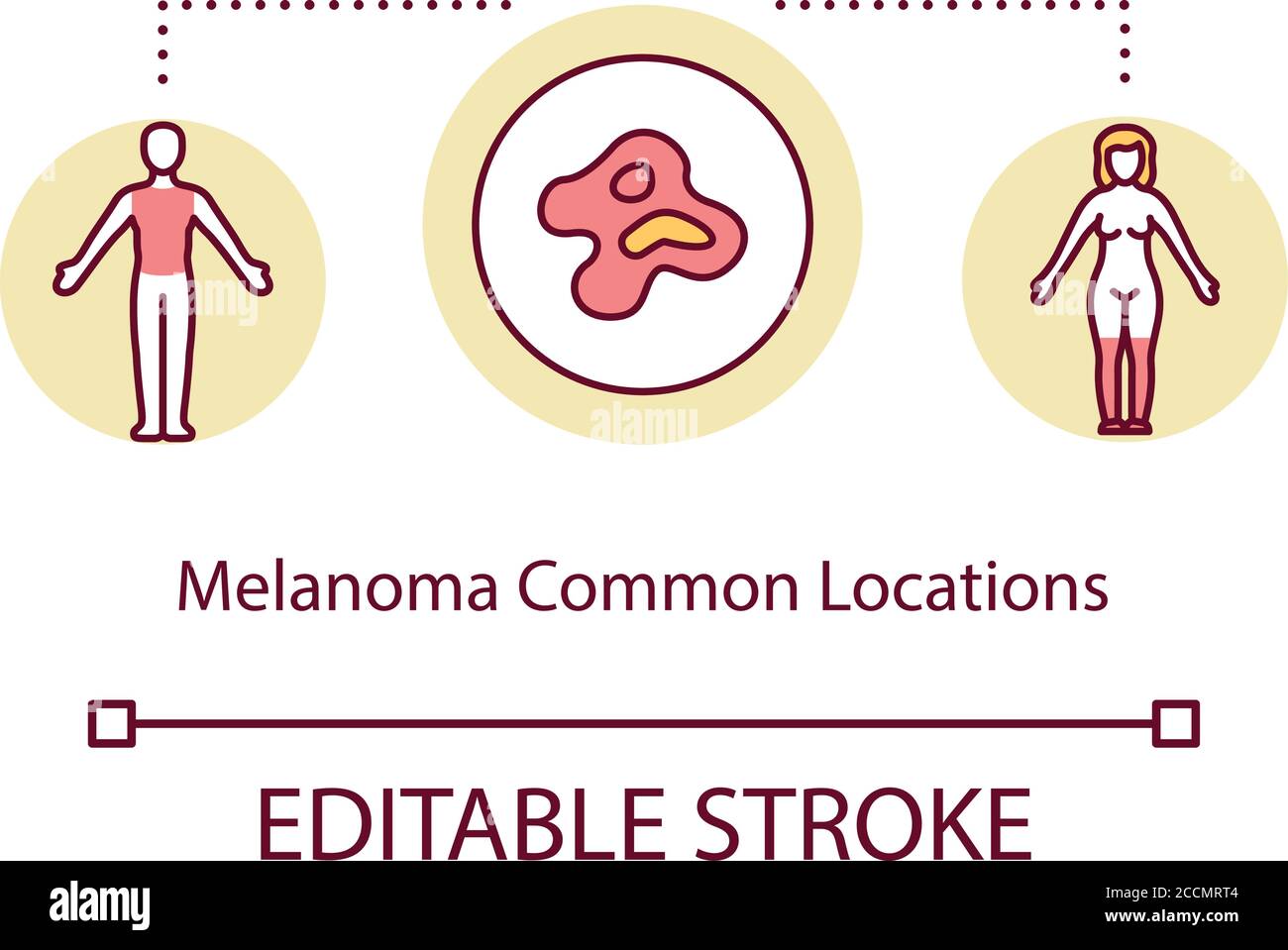Melanoma common locations concept icon Stock Vector Image & Art - Alamy