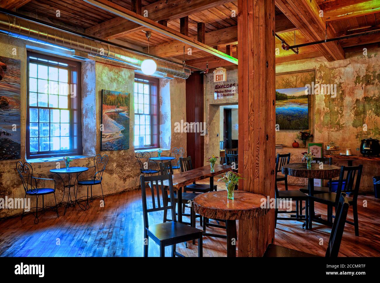 Cafe interior with sign hi-res stock photography and images - Alamy