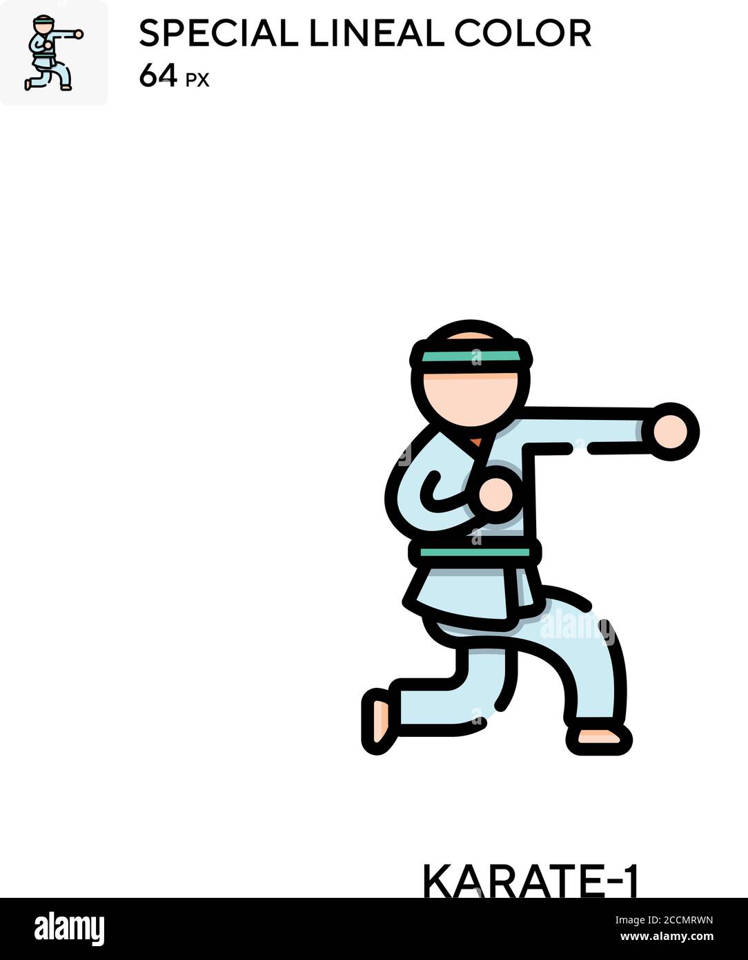 Karate-1 Special lineal color icon. Illustration symbol design template ...