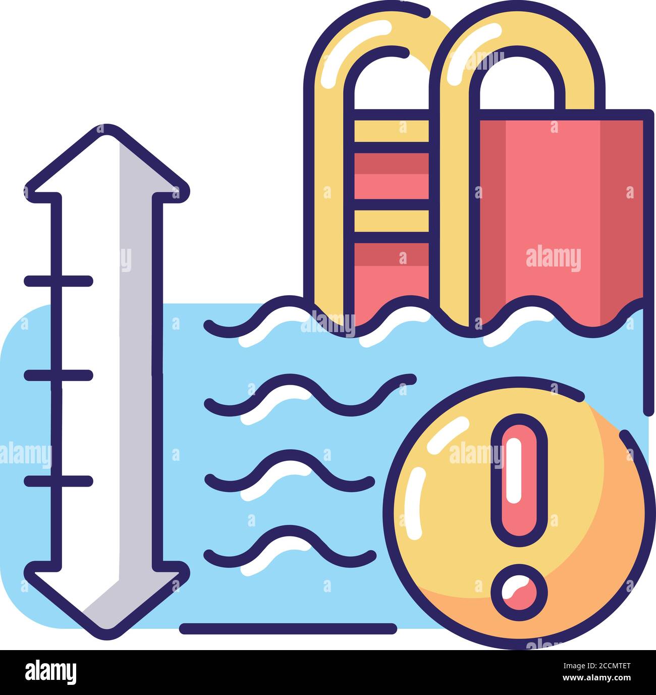 Pool depth RGB color icon Stock Vector Image & Art - Alamy