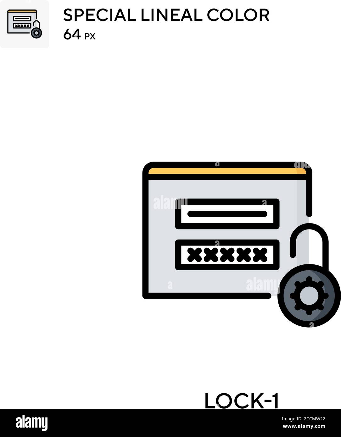 Lock-1 Special lineal color icon. Illustration symbol design template ...