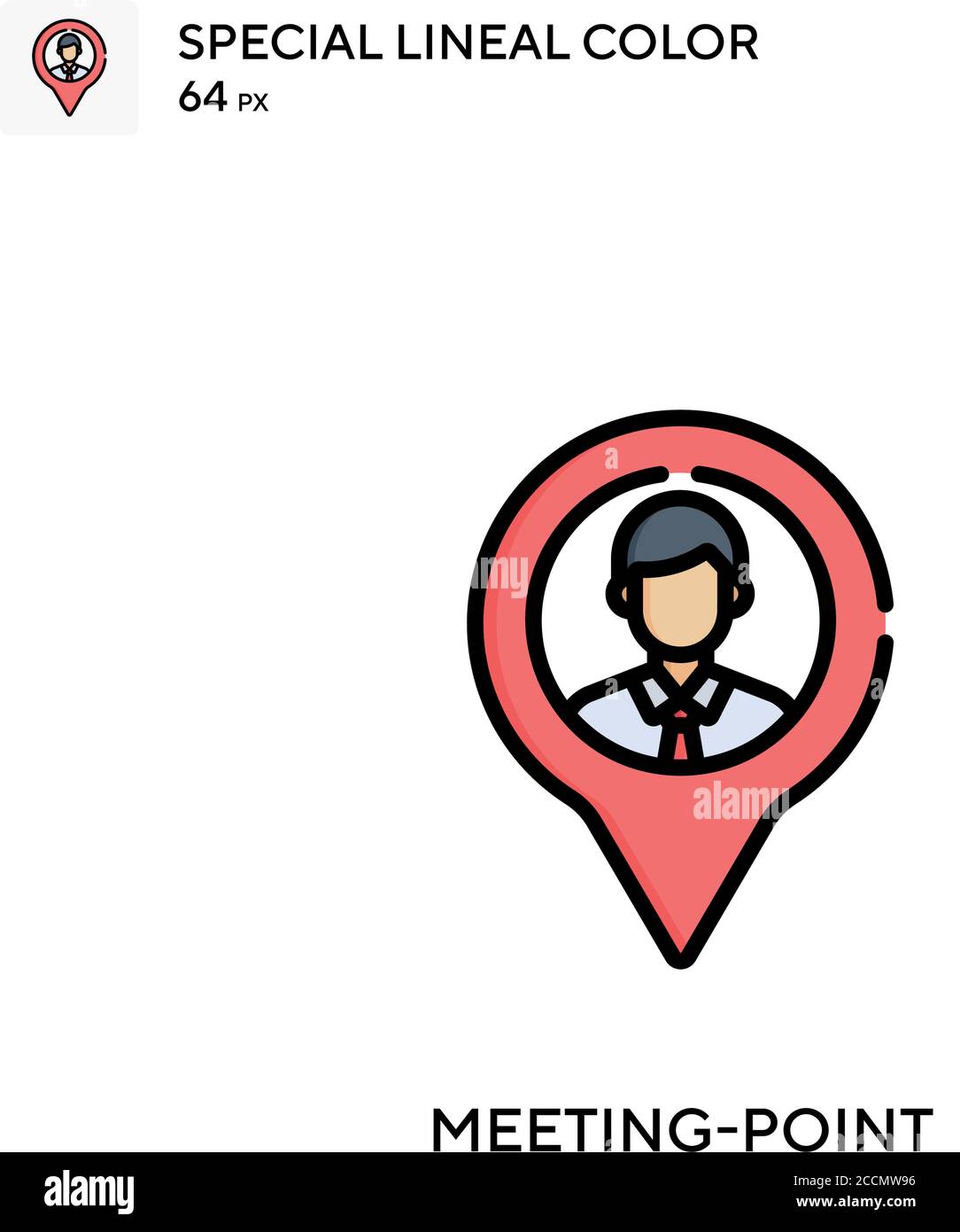 Meeting-point Special lineal color icon. Illustration symbol design template for web mobile UI ...