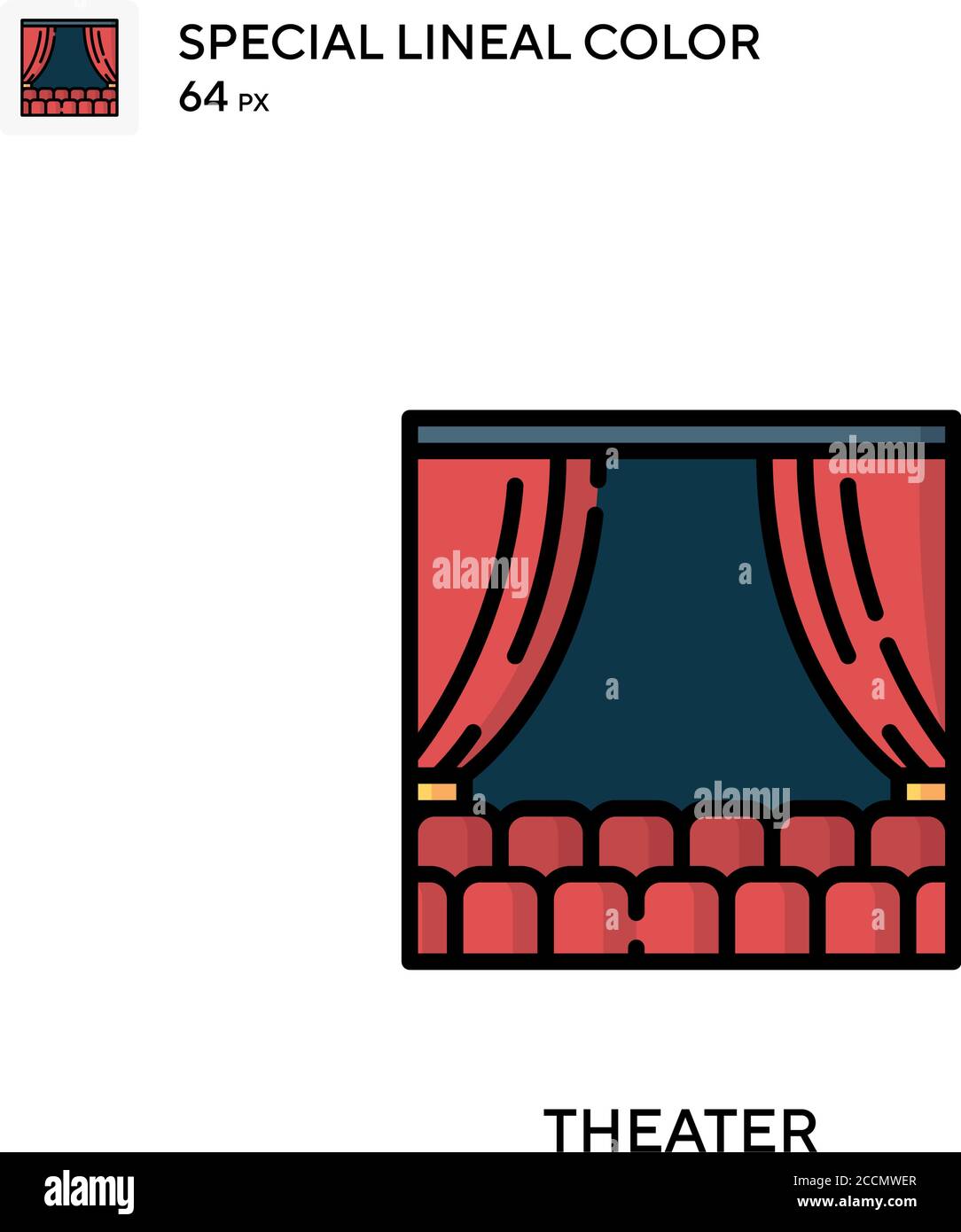 Theater Special lineal color icon. Illustration symbol design template ...