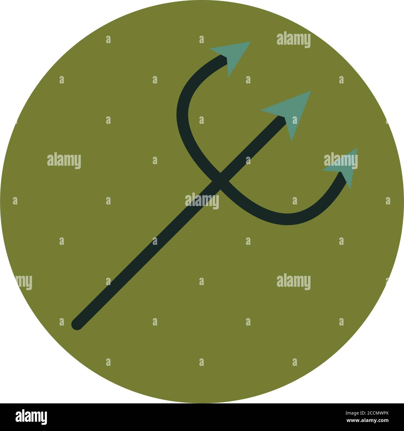 happy halloween, devil fork trick or treat party celebration flat and ...