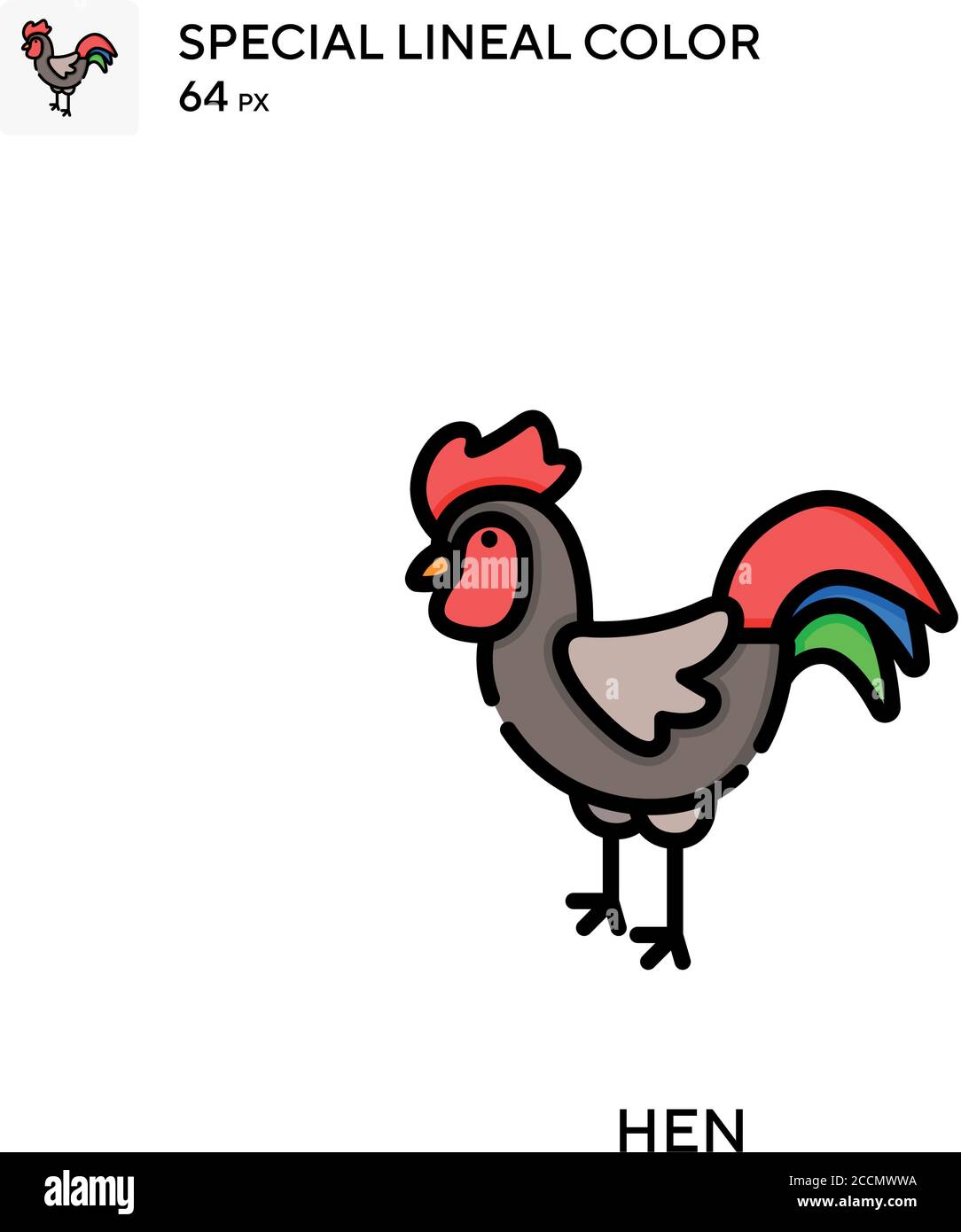 Hen Special lineal color icon. Illustration symbol design template for ...