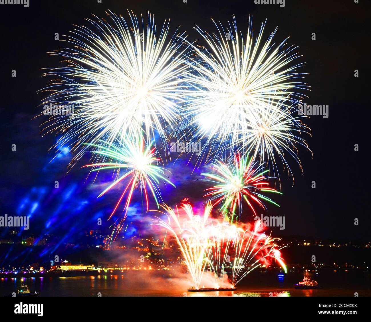 Very cool starburst firework shell with multi coloured effect Stock ...