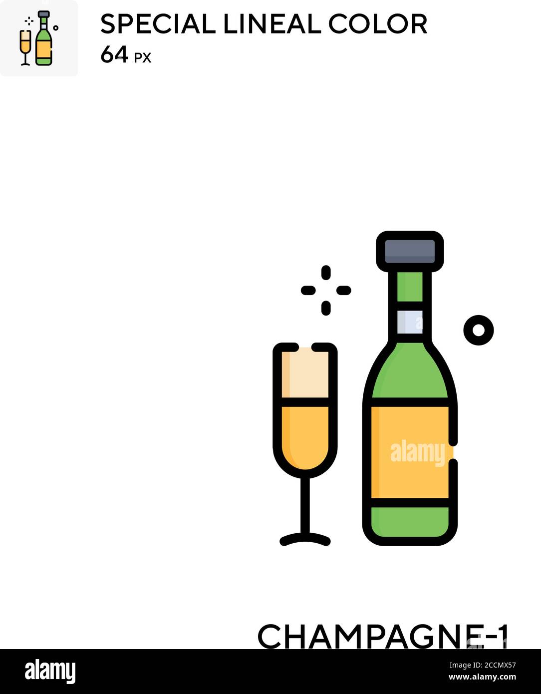 Champagne-1 Special lineal color icon. Illustration symbol design ...