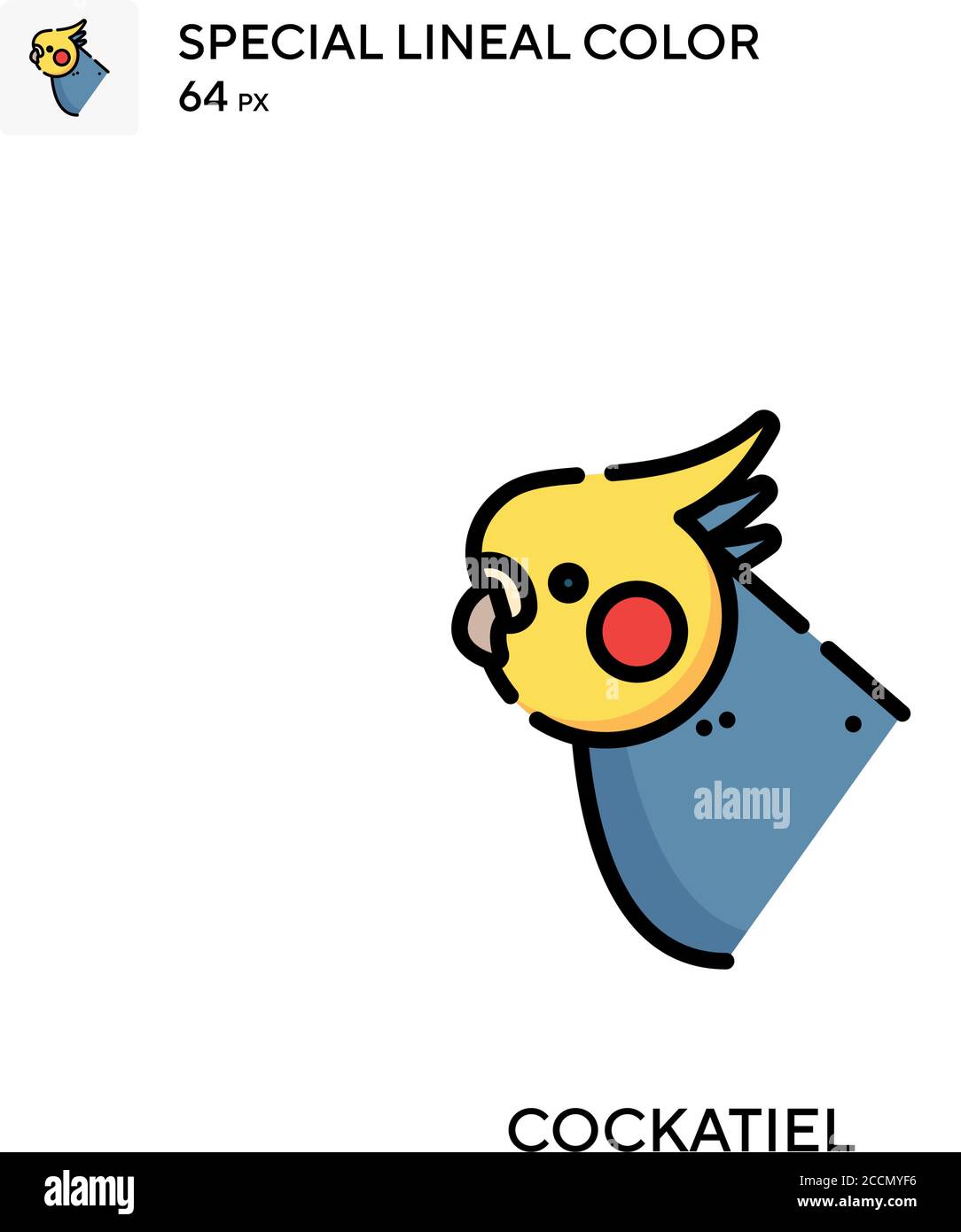 Cockatiel Special lineal color icon. Illustration symbol design ...