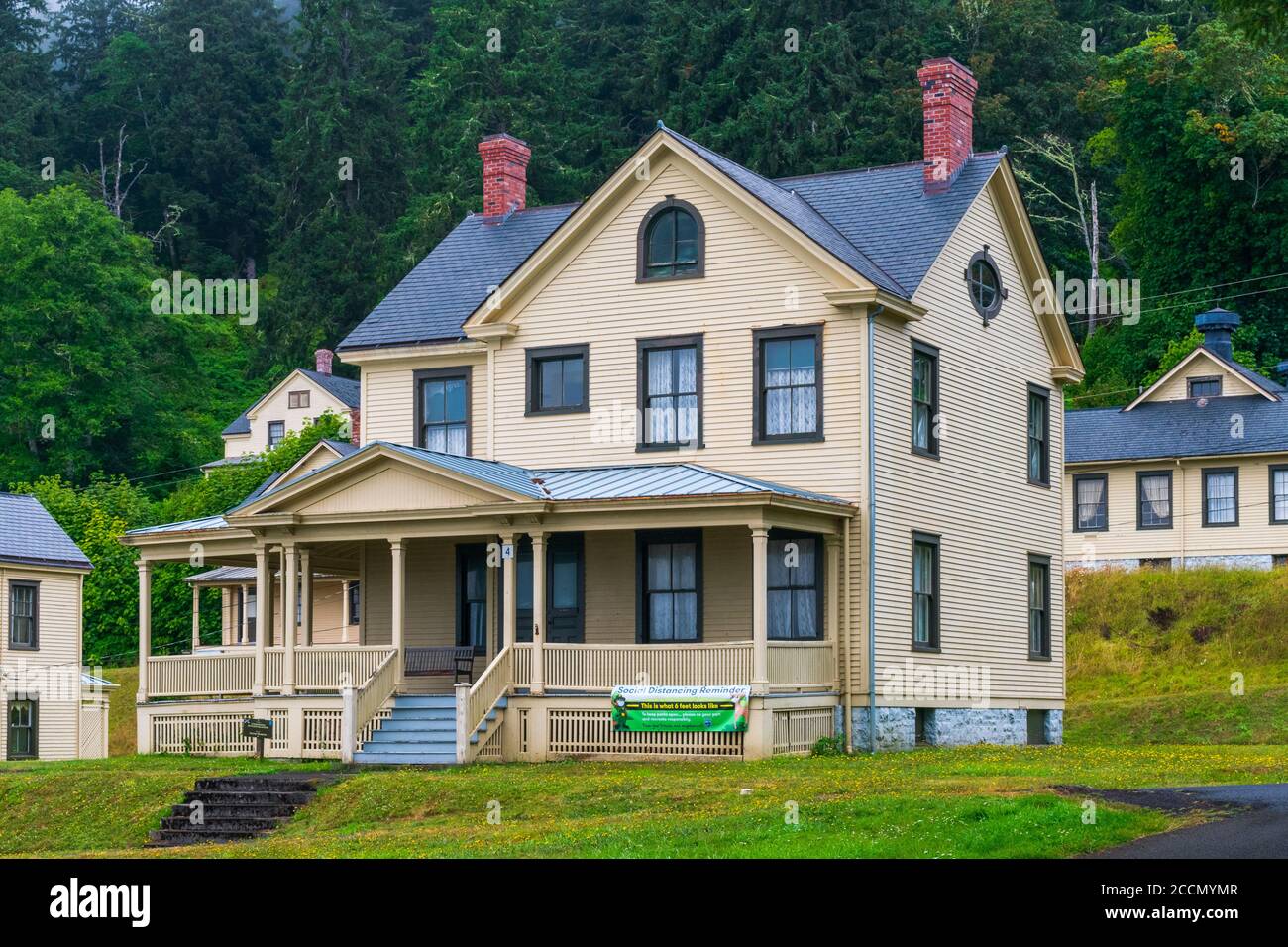 Fort Columbia State Park, WA / USA - Aug 3, 2020: Historic buildings at ...