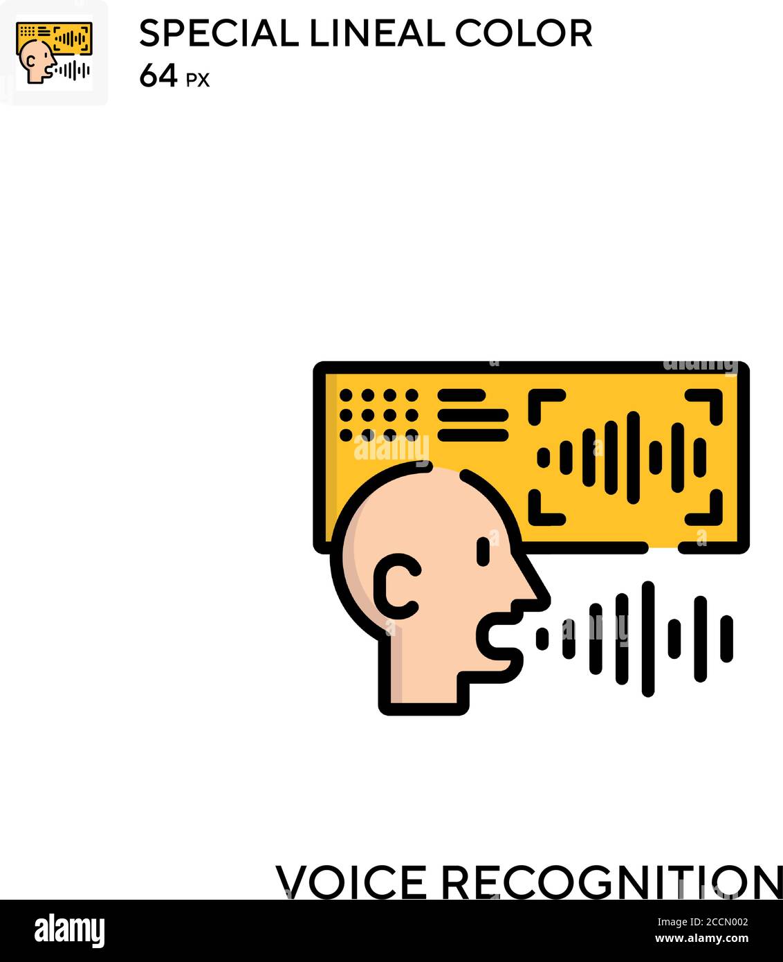 Voice recognition Special lineal color icon. Illustration symbol design ...