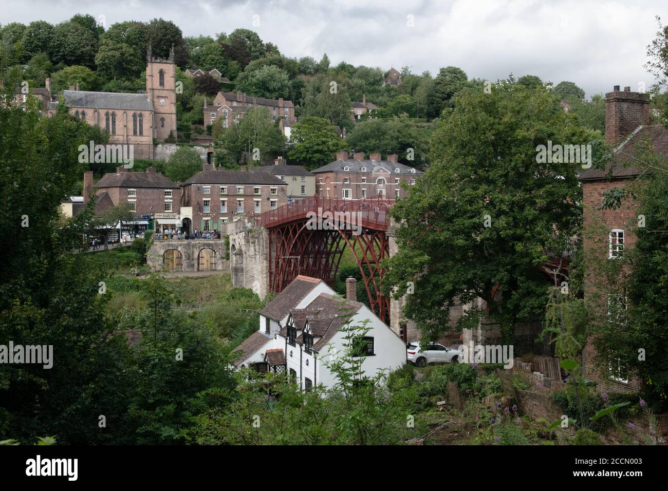 The World's first iron bridge, Ironbridge Gorge, Shropshire, UK Stock ...