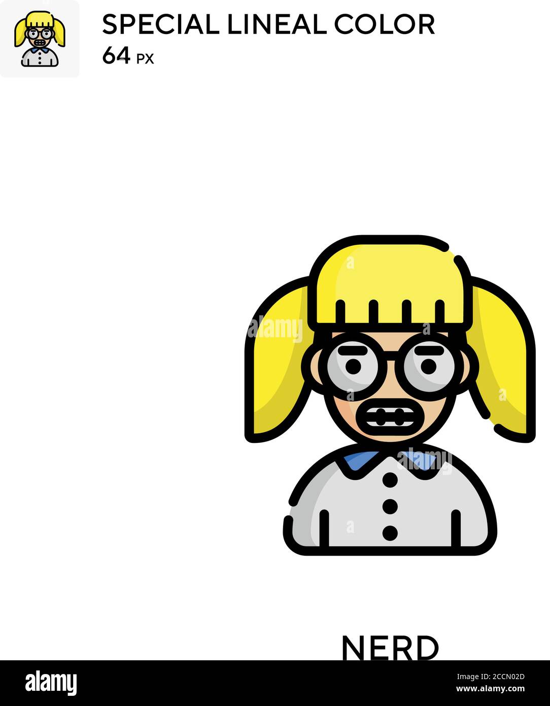 Nerd Special lineal color icon. Illustration symbol design template for ...