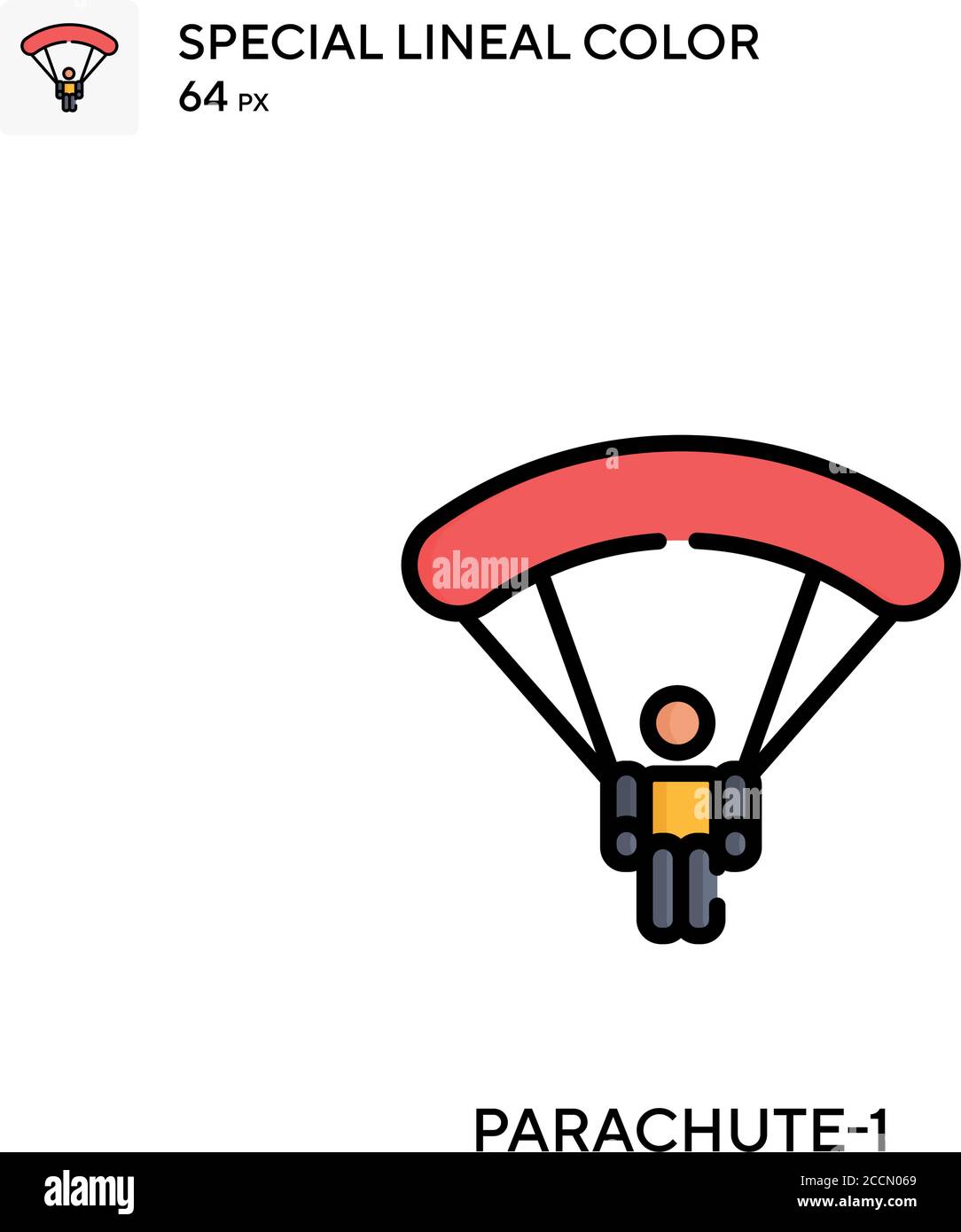 Parachute-1 Special lineal color icon. Illustration symbol design ...