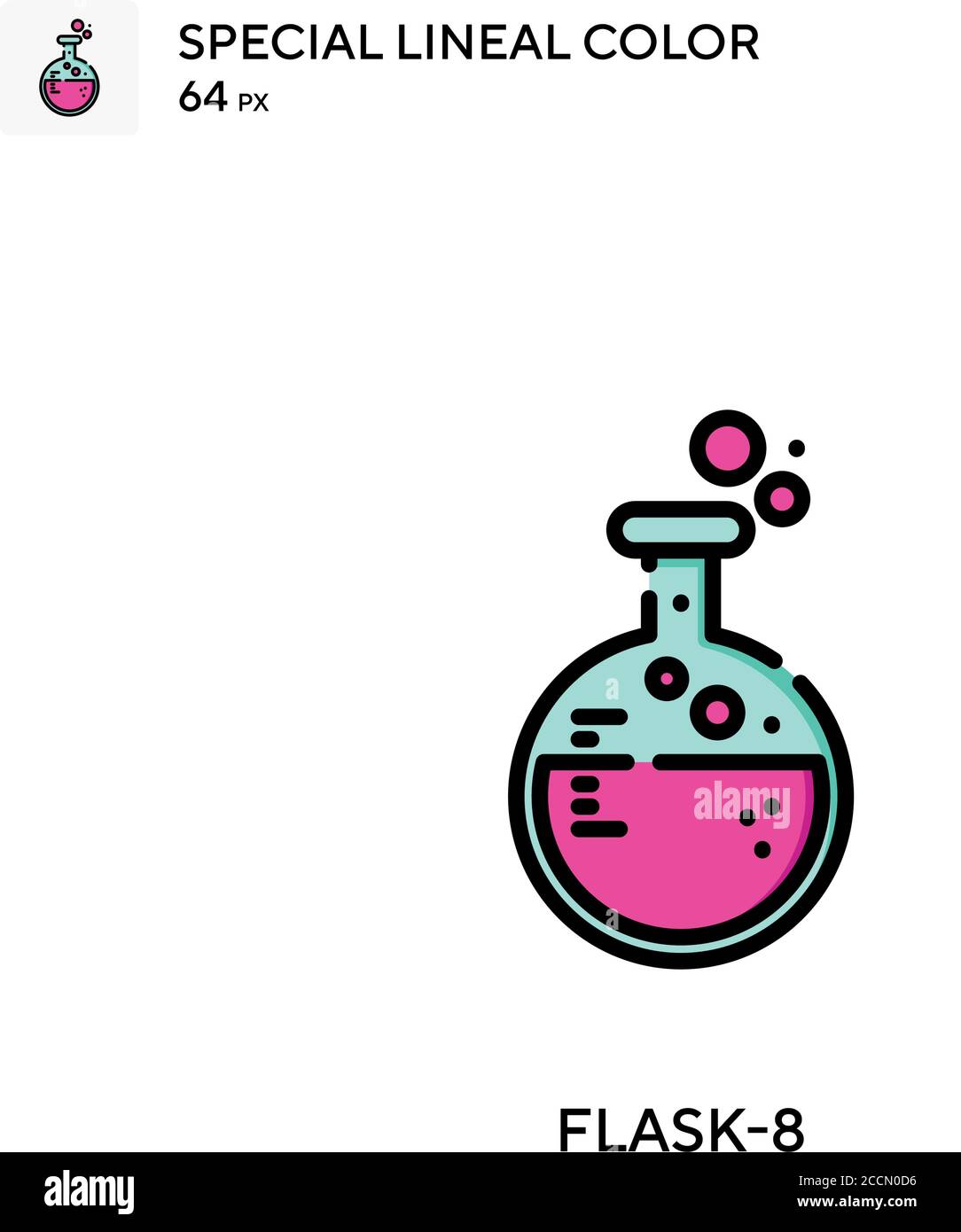 Flask-8 Special lineal color icon. Illustration symbol design template ...