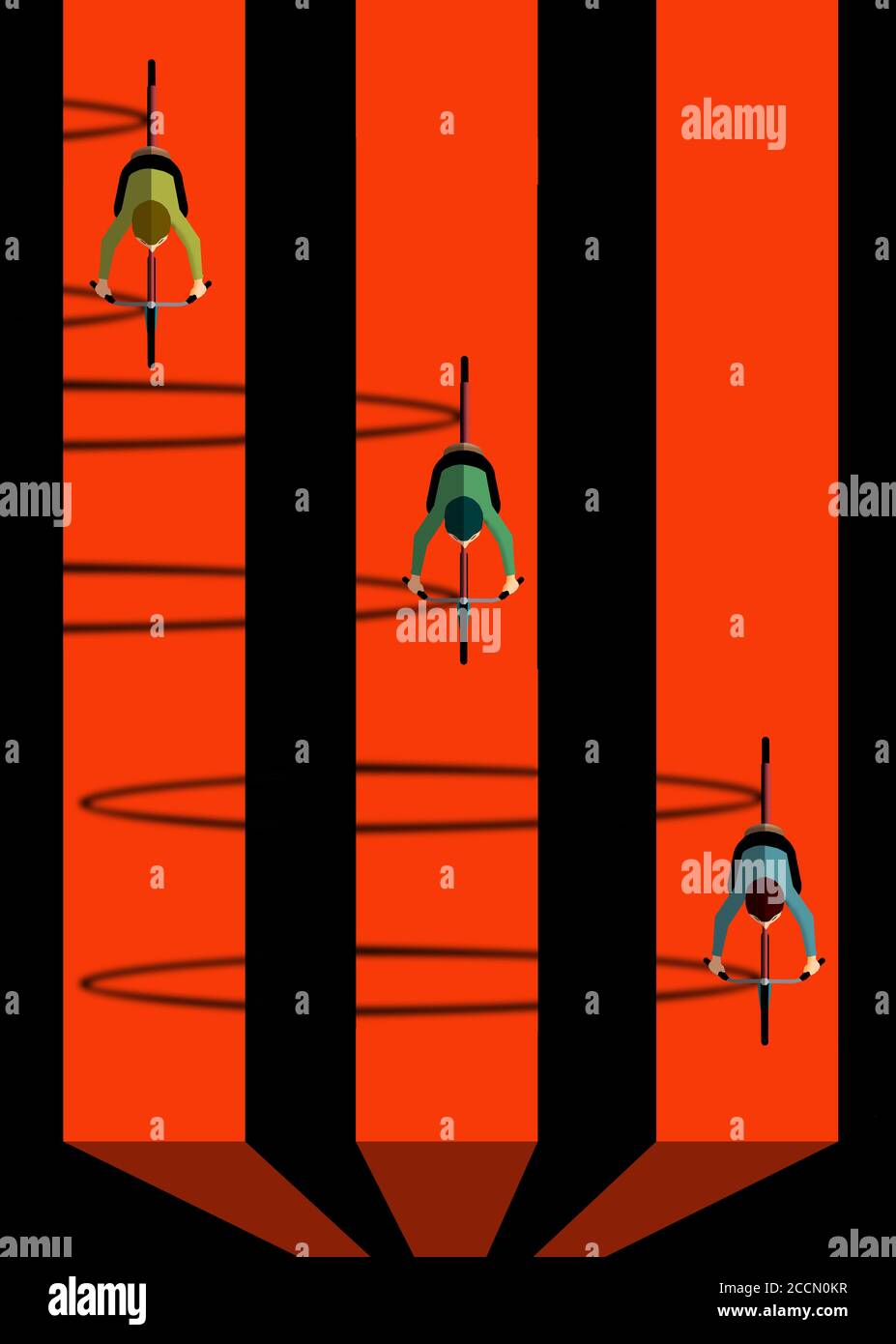 Overhead view and bicyclist and track hi-res stock photography and ...