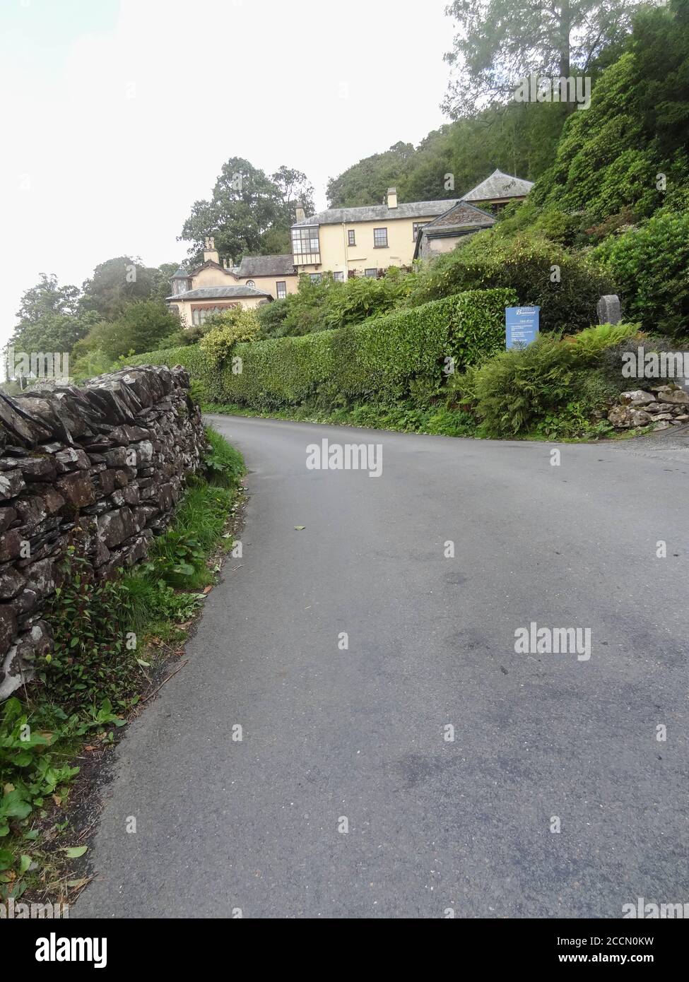 Brantwood, the former home of John Ruskin, on the banks of Coniston ...