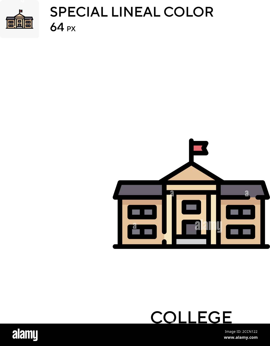 College Special lineal color icon. Illustration symbol design template ...