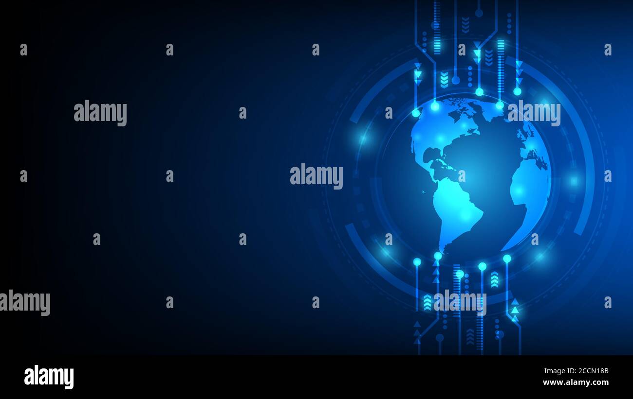 Planet earth global futuristic abstract background, vector illustration ...