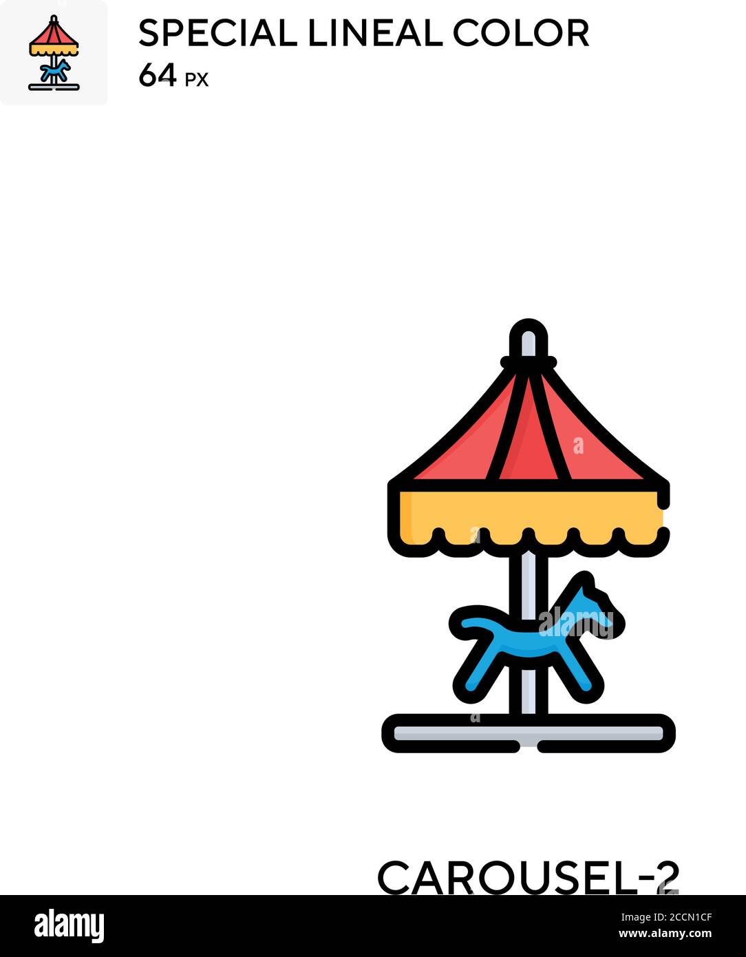 Carousel-2 Special lineal color icon. Illustration symbol design template for web mobile UI ...