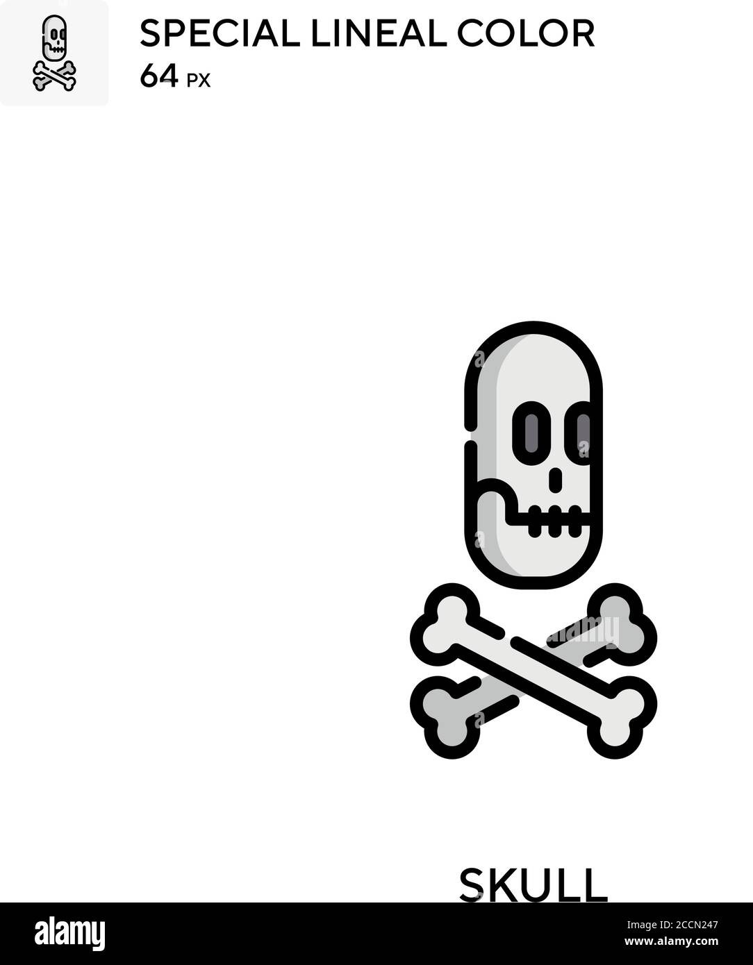 Skull Special lineal color icon. Illustration symbol design template ...