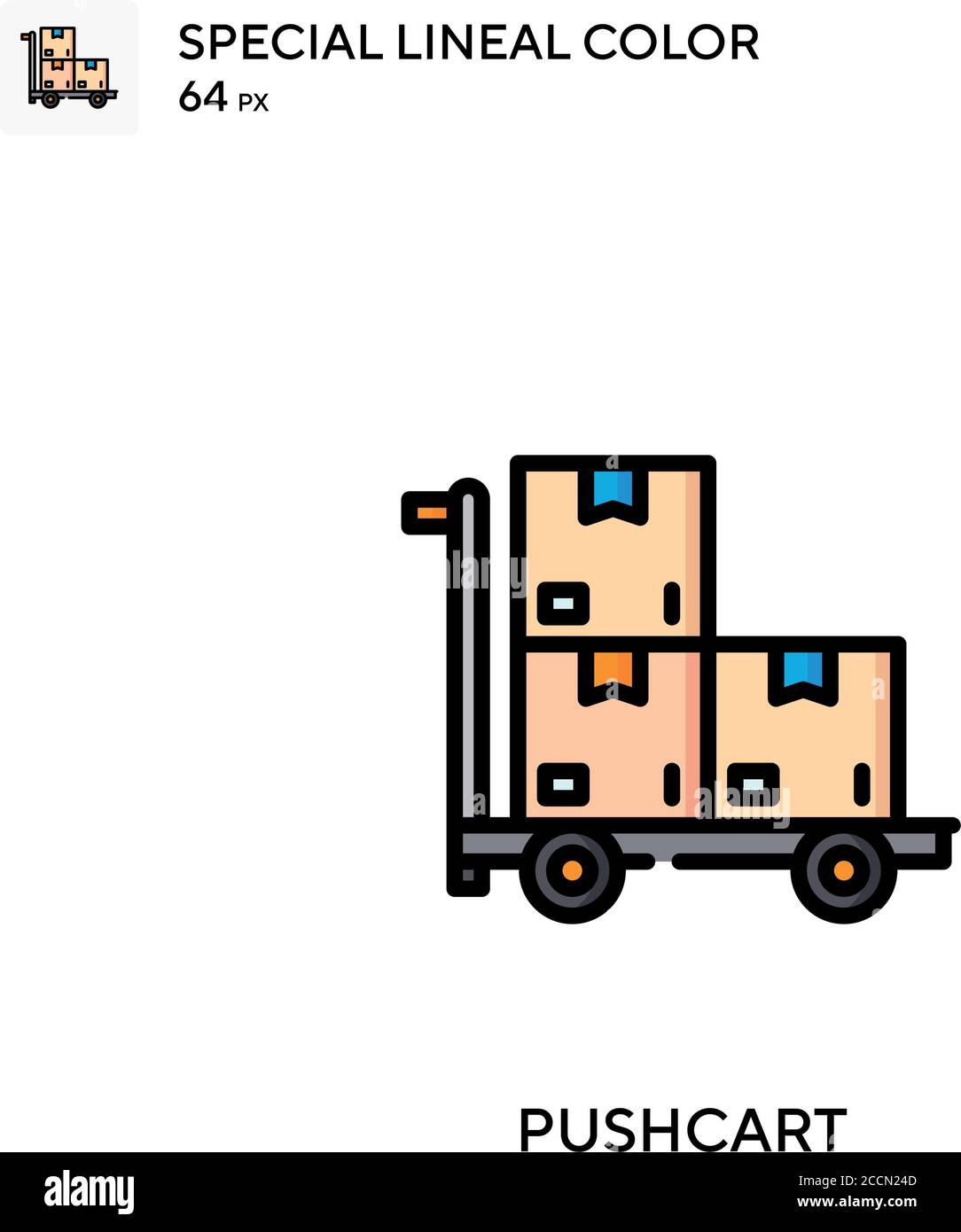 Pushcart Special lineal color icon. Illustration symbol design template ...
