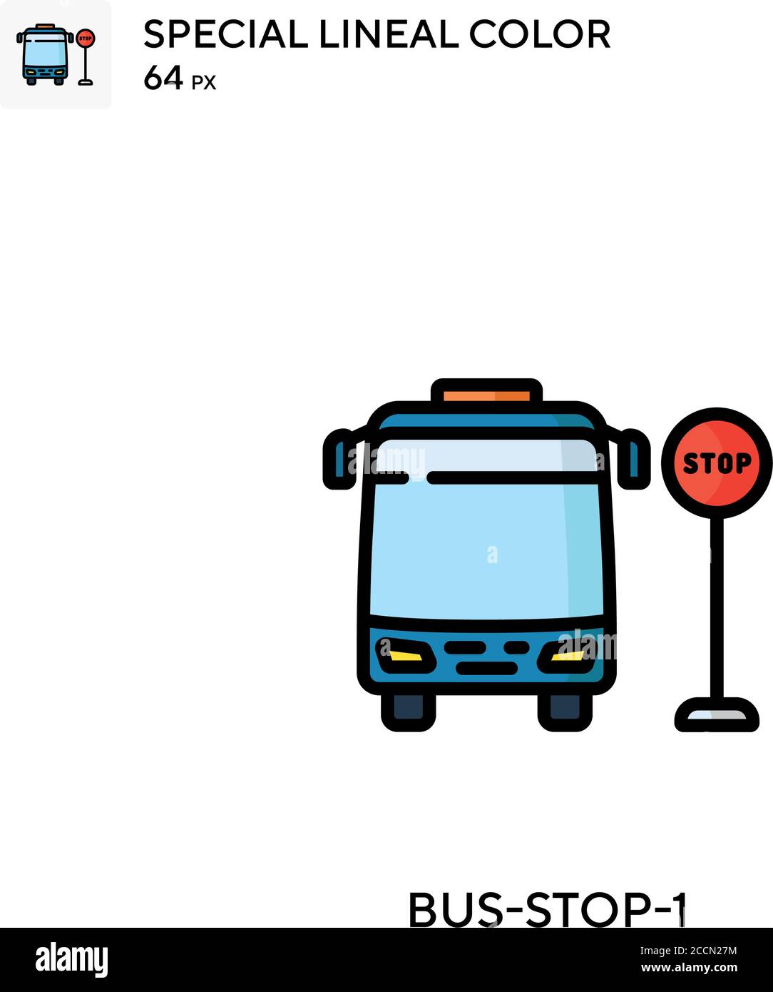 Bus-stop-1 Special lineal color icon. Illustration symbol design ...