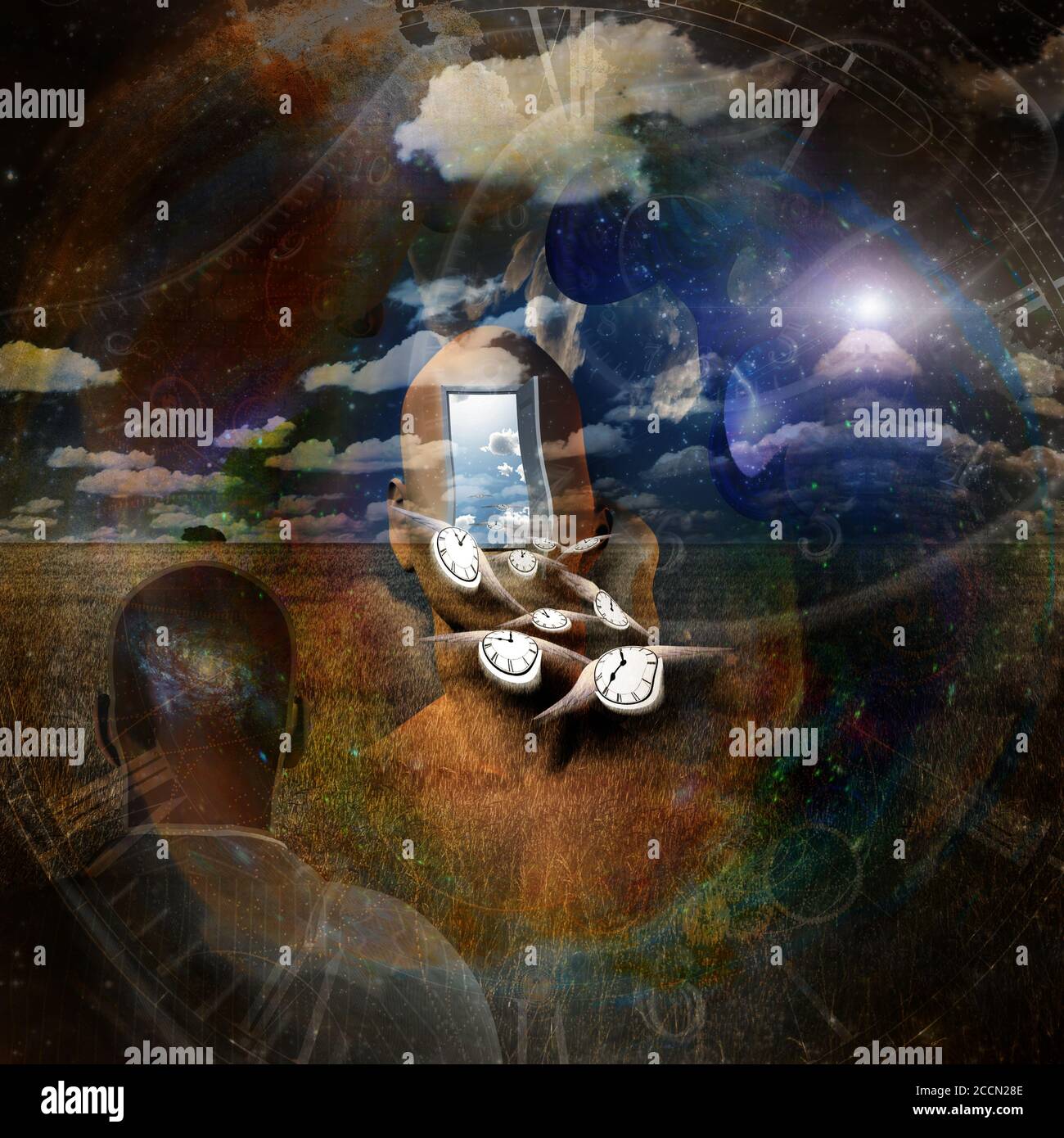 Clock space time doorway hi-res stock photography and images - Alamy