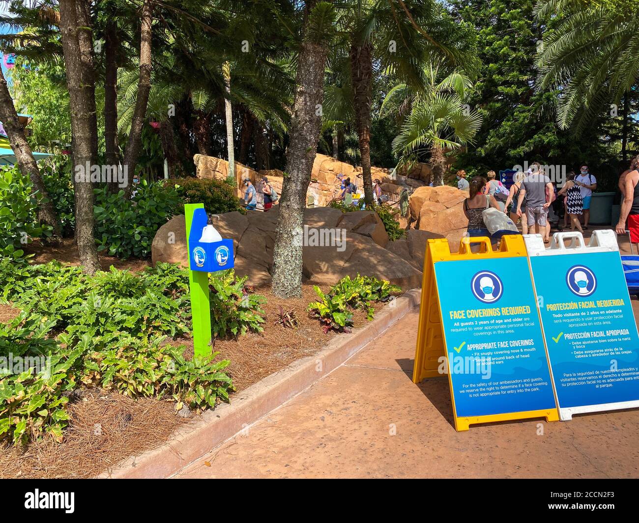 Orlando,FL/USA- 6/18/20: A face masks required sign at Aquatica Water ...