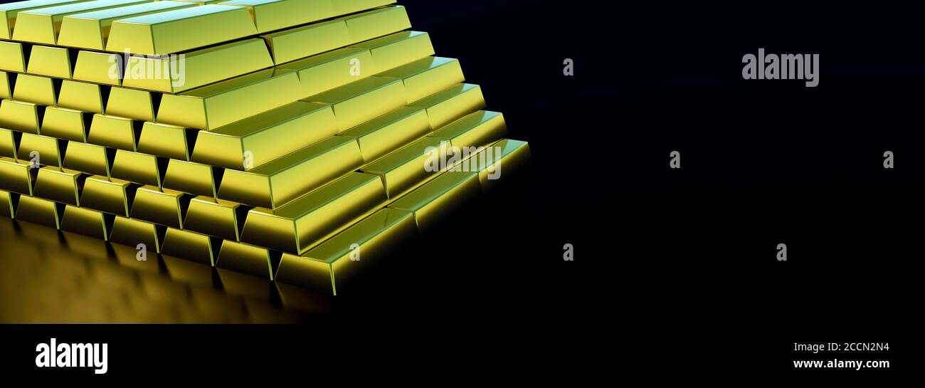 Gold Bars realistic 3d rendering Stock Photo - Alamy