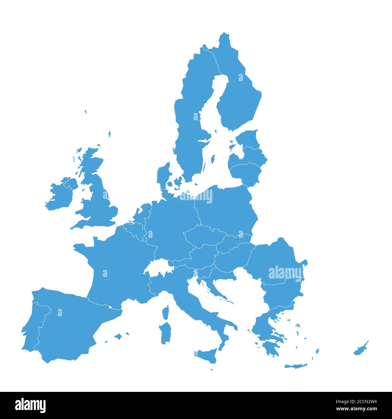 Political map of European Union, EU, member states. Simple flat vector ...