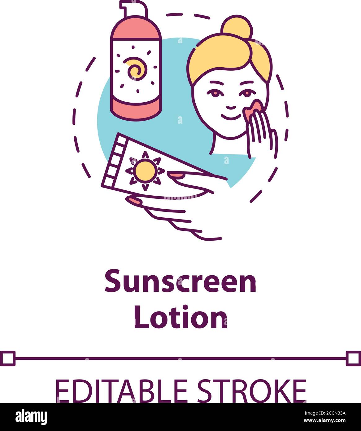 Sunscreen lotion concept icon Stock Vector Image & Art - Alamy